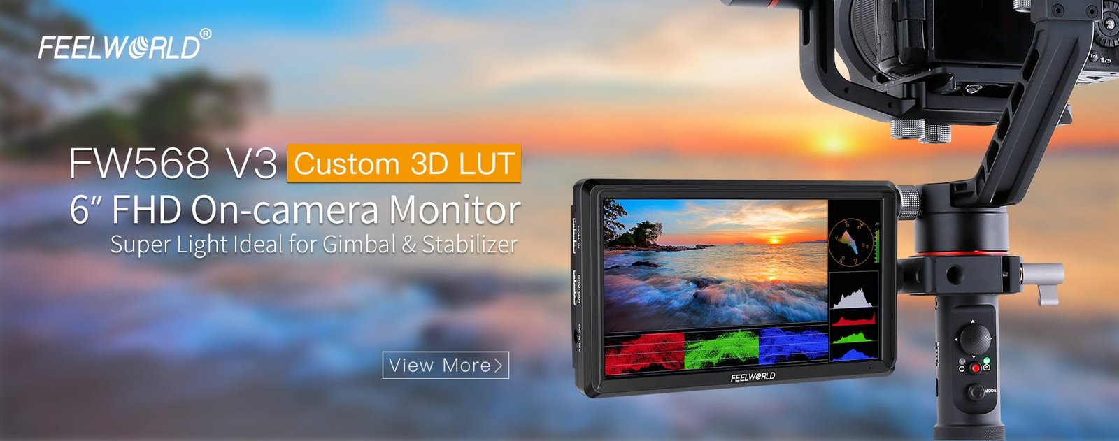 Feelworld Fw568 V3 6-Inch 3D Lut DSLR Camera Field Monitor ...